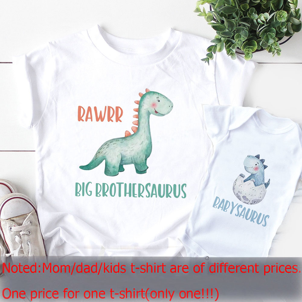 Baby Saurus Romper Rawrr Big Brother Saurus TShirt Dinosaur Cartoon ...