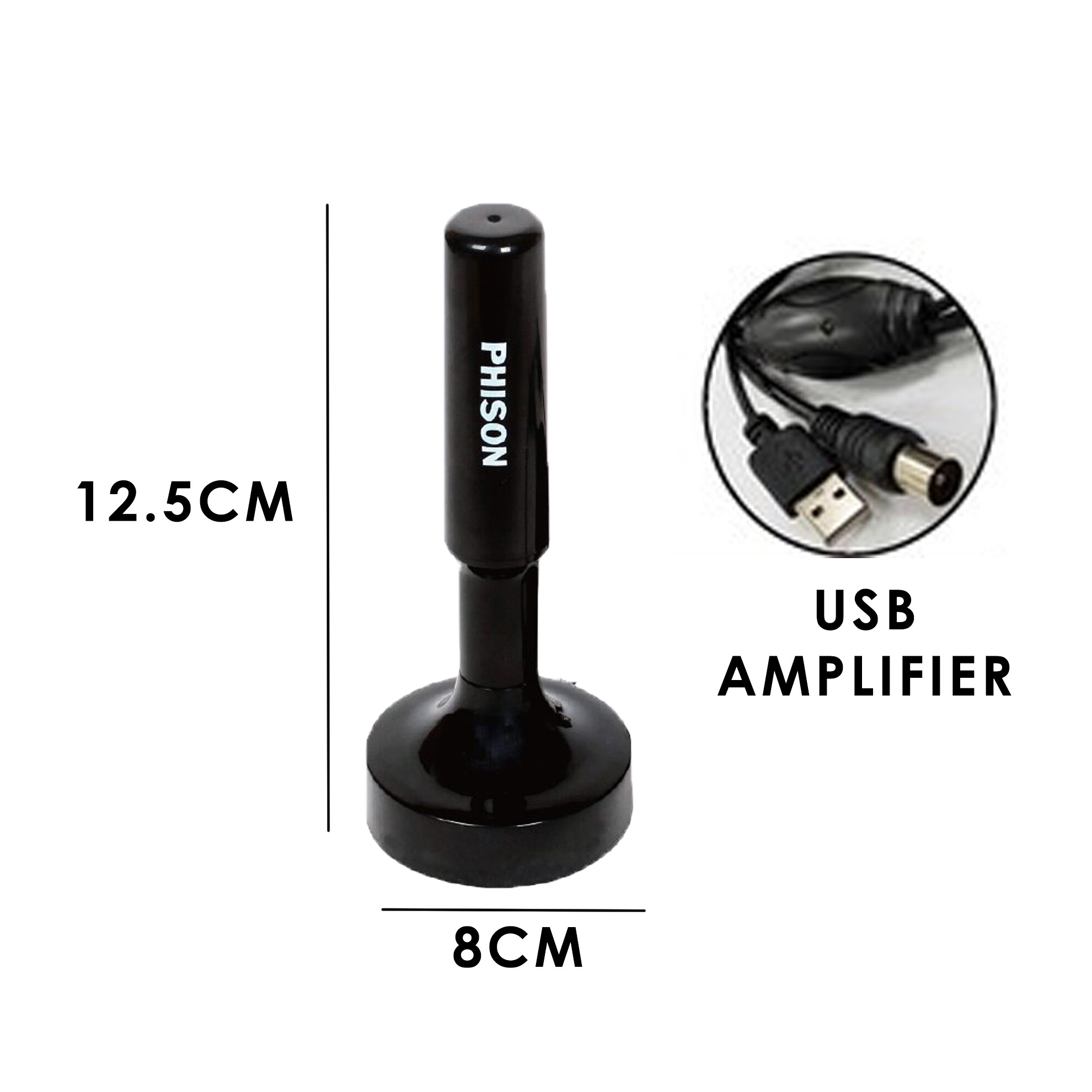 BLUEMART PHISON 50km PA-18-T2 Indoor HDTV Antenna Magnetic Based ...