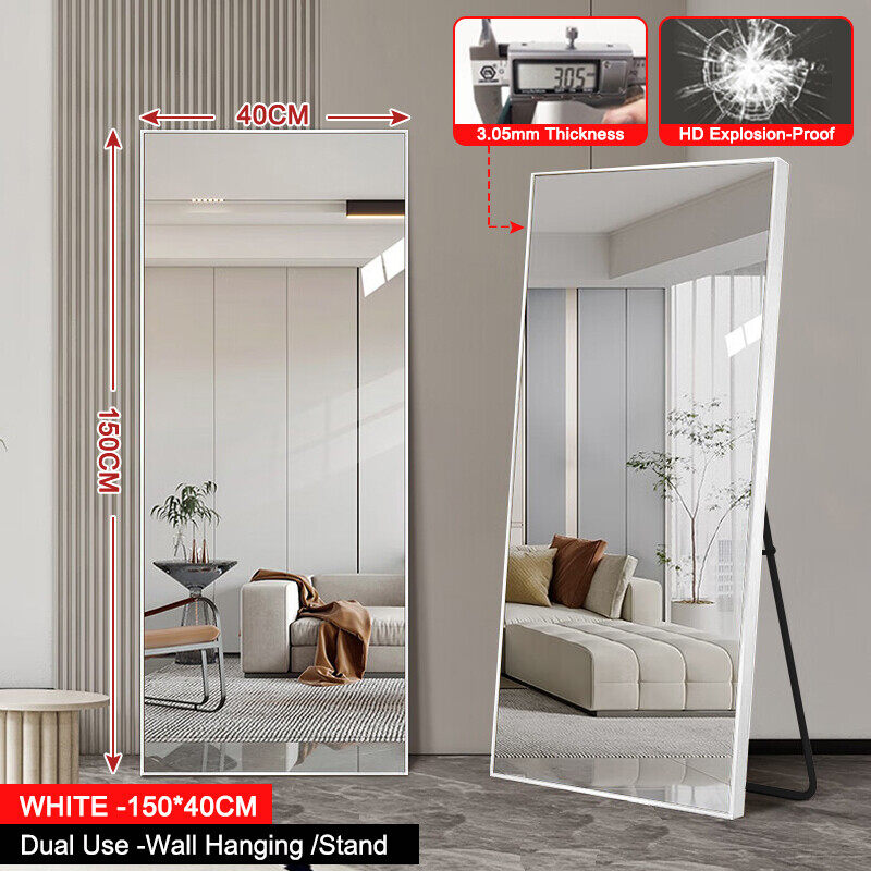 Mirror With Stand Mirror Full Body Floor-To-Ceiling Wall Mounting Full ...