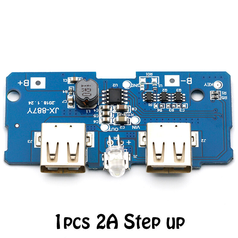 18650 Dual Micro USB 3.7V to 5V 2A Boost Mobile Charging Bank Lithium ...