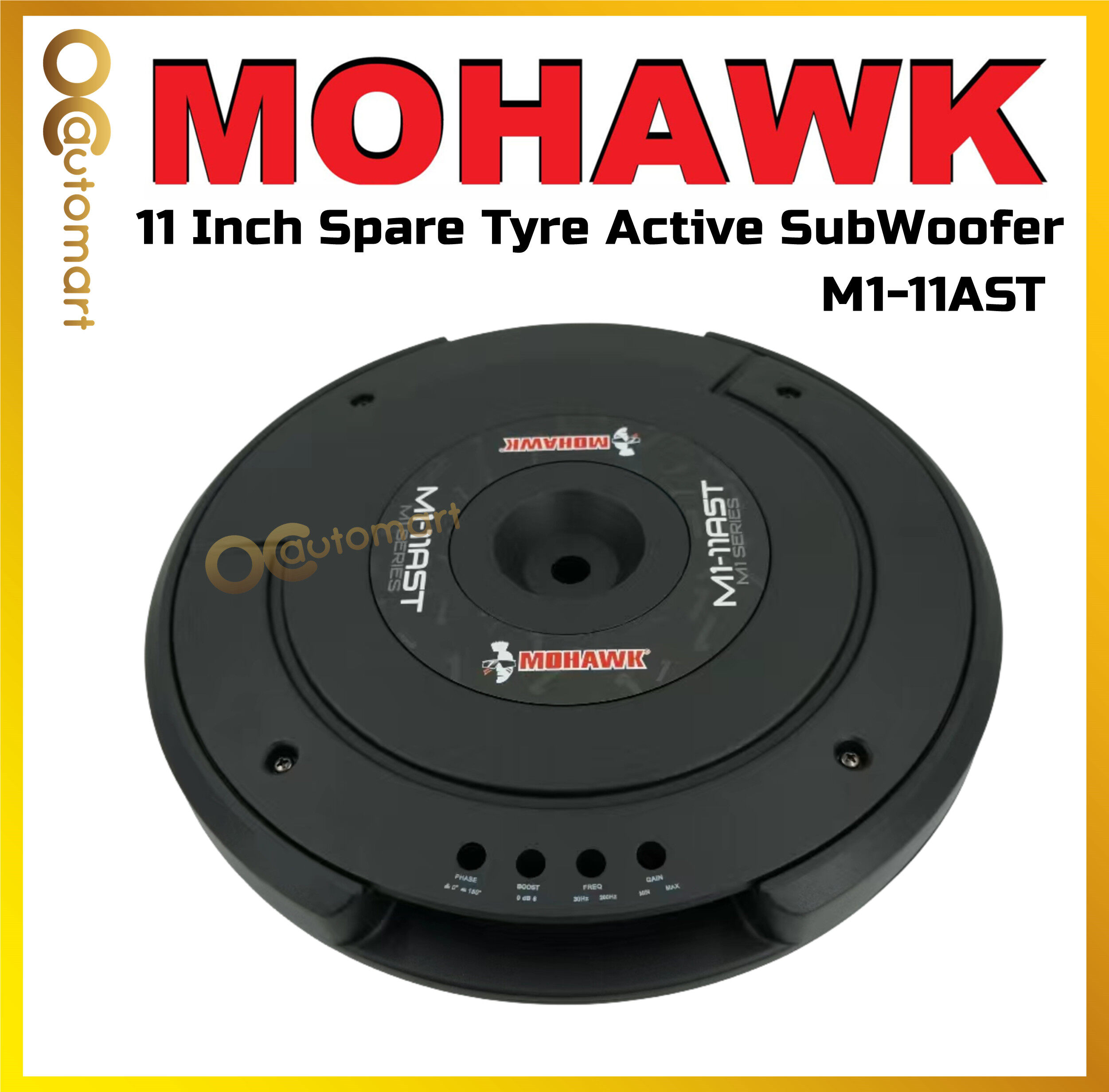 MOHAWK Car Audio M1-11AST M1-SERIES 11 inch Spare Tyre Active Subwoofer ...