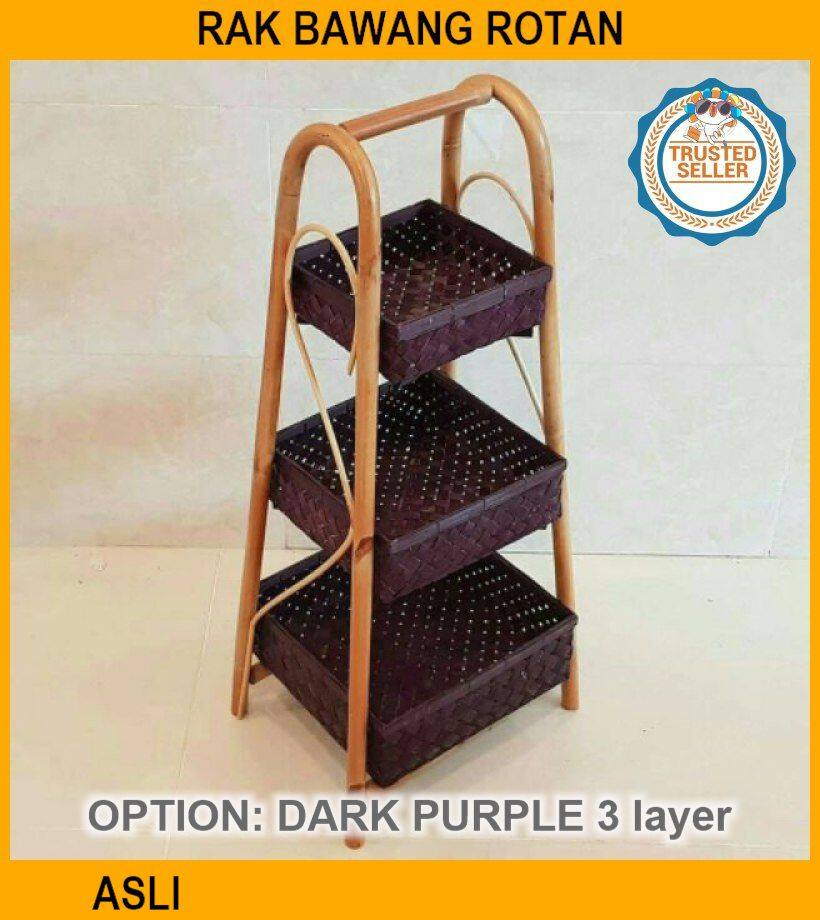 Rak Bawang Rotan Asli | Lazada