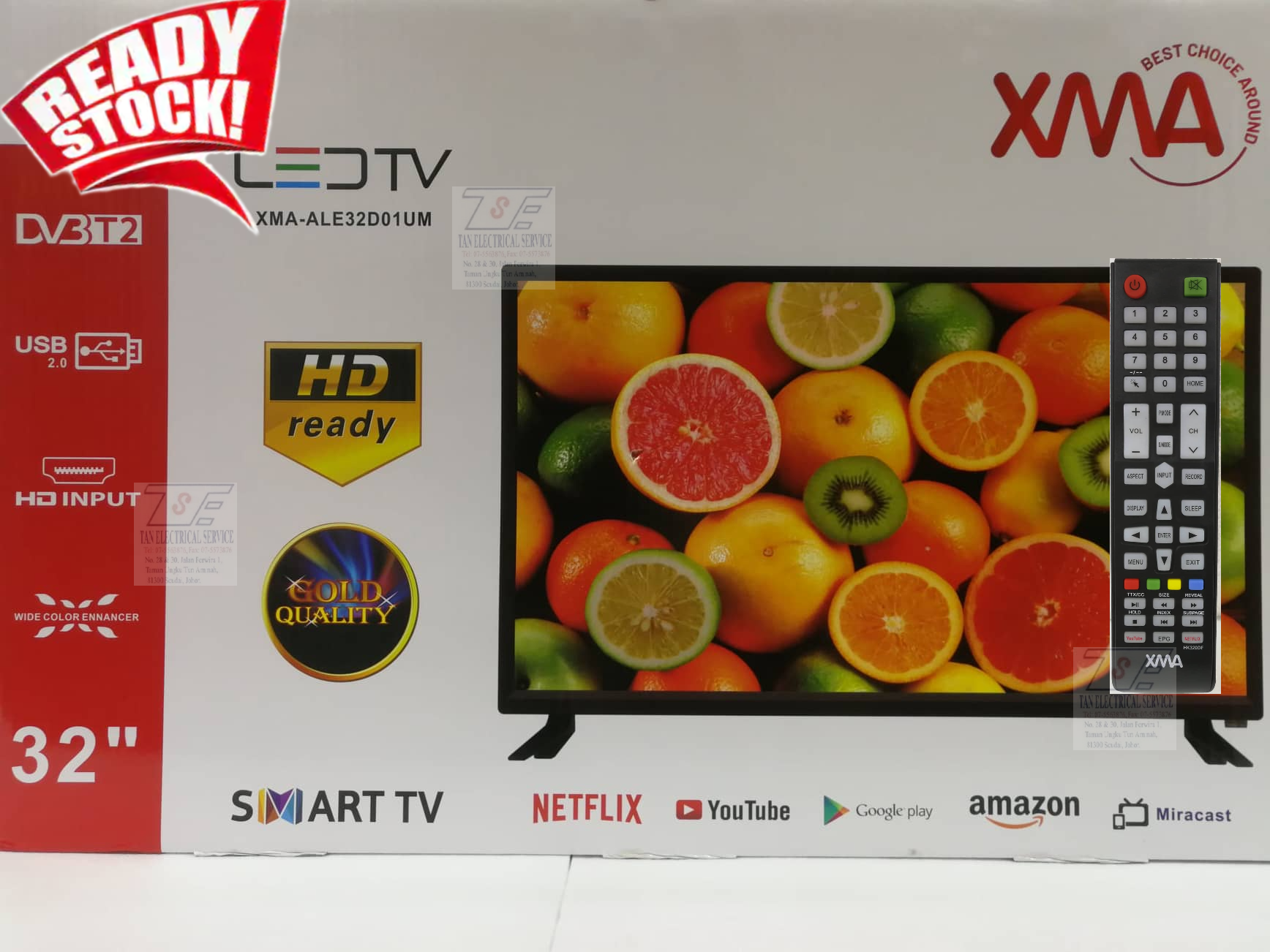XMA 32" HD ANDROID SMART LED TV DVB-T2 GOOGLE /NETFLIX/YOUTUBE WITH ...