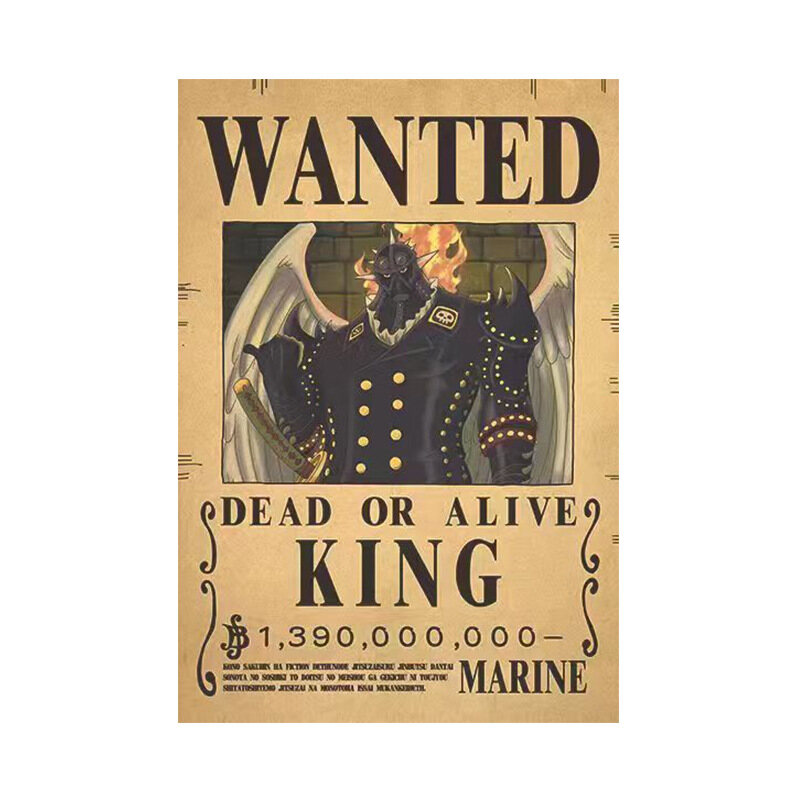 One Piece Wanted Posters New Nika Four Emperors Kraft Paper Posters ...