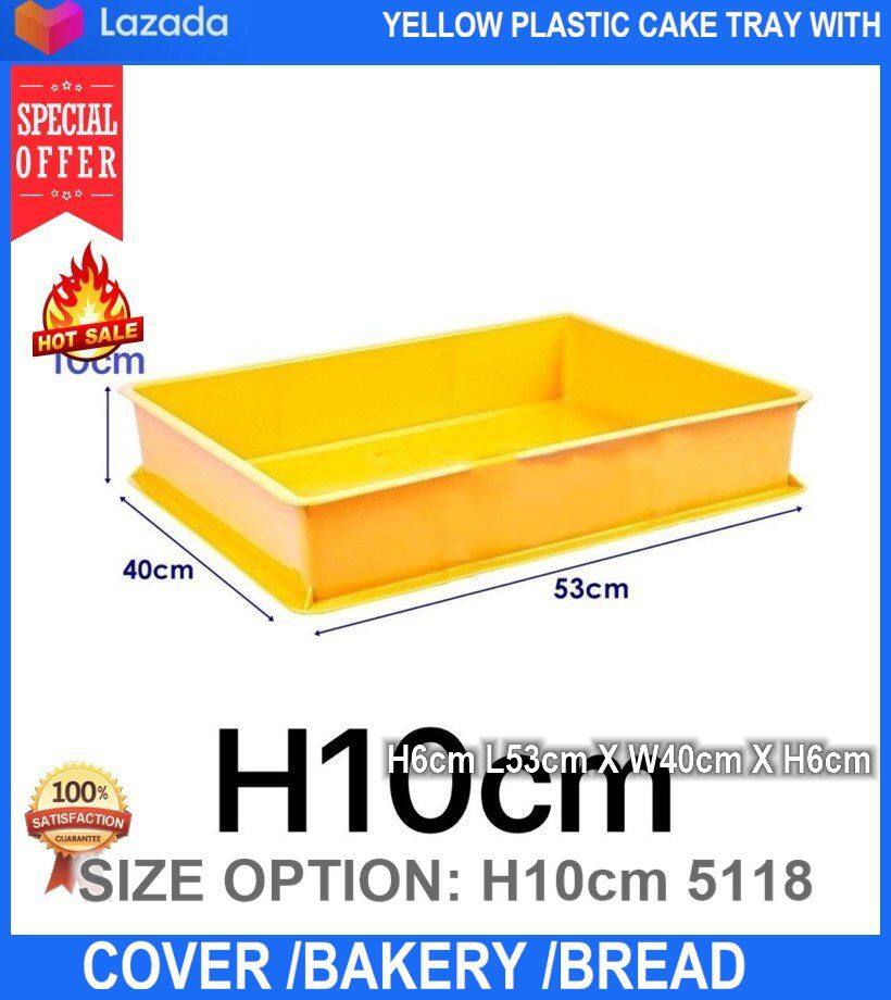 Yellow Plastic Cake Tray With Cover /bakery Tray /bread Tray /food Tray ...