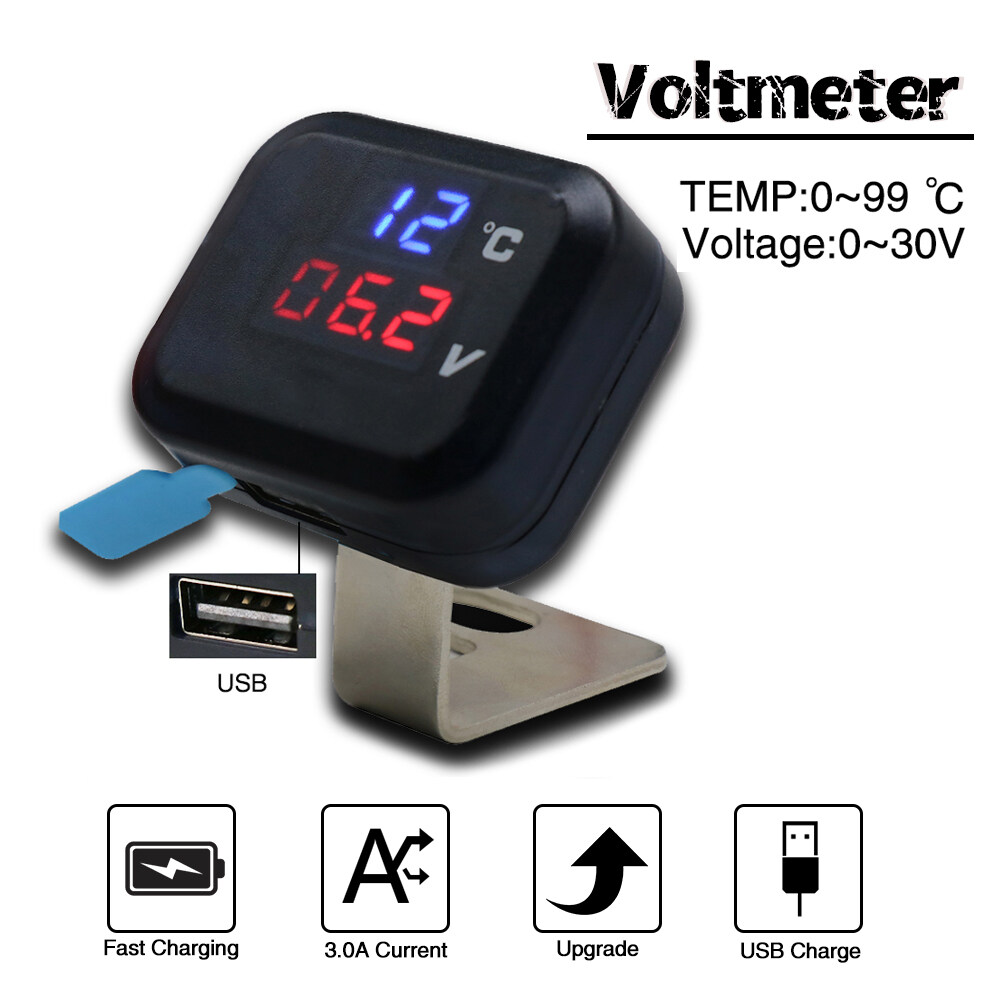 ZSDTRP Moto Universal KOSO Motorcycle Voltmeter Temperature Voltage ...