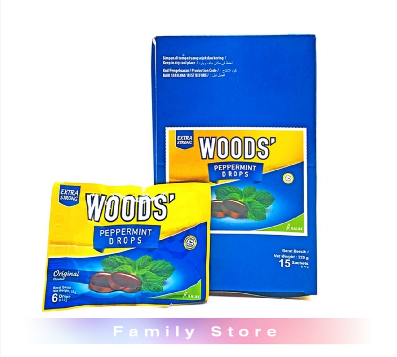 Woods' Original Peppermint Sore Throat Drops / Gula Sakit Tekak (15PKT ...