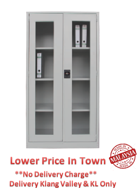 Full Height Cabinet | Full Height Steel Cupboard with Glass Swinging ...