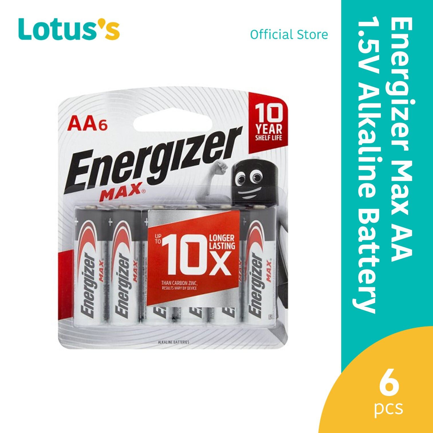 Energizer Max Aa 1.5V Alkaline Batteries 6Pcs | Lazada