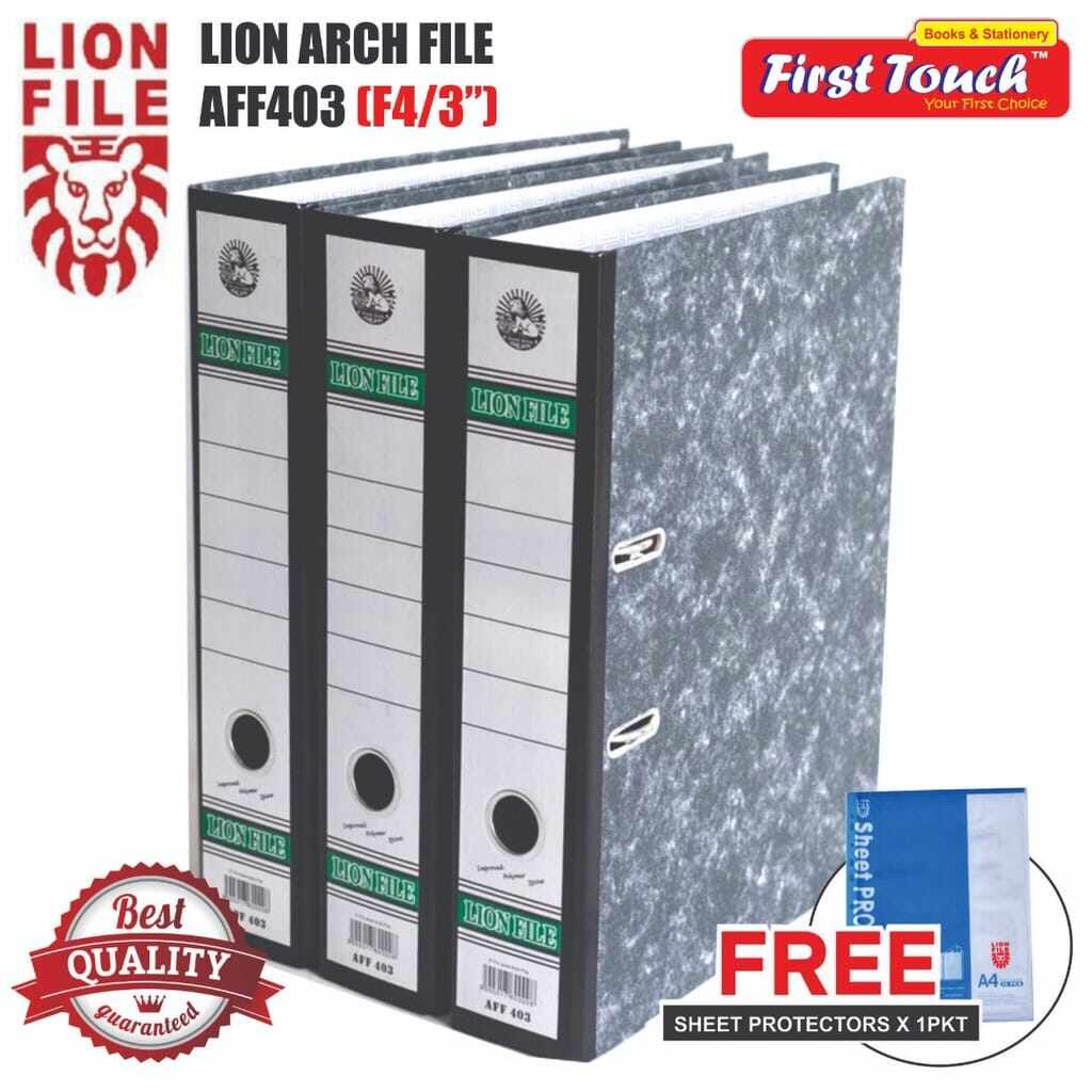 Lion Lever Arch File 3 Inch 403 F4 Fail Kulit Keras FOC Lion Sheet ...