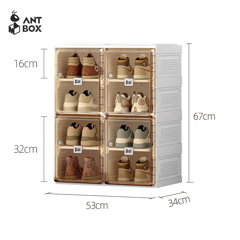 ANTBOX Shoe Box Display Cabinet 8-40 Pairs Installation Free Sturdy ...