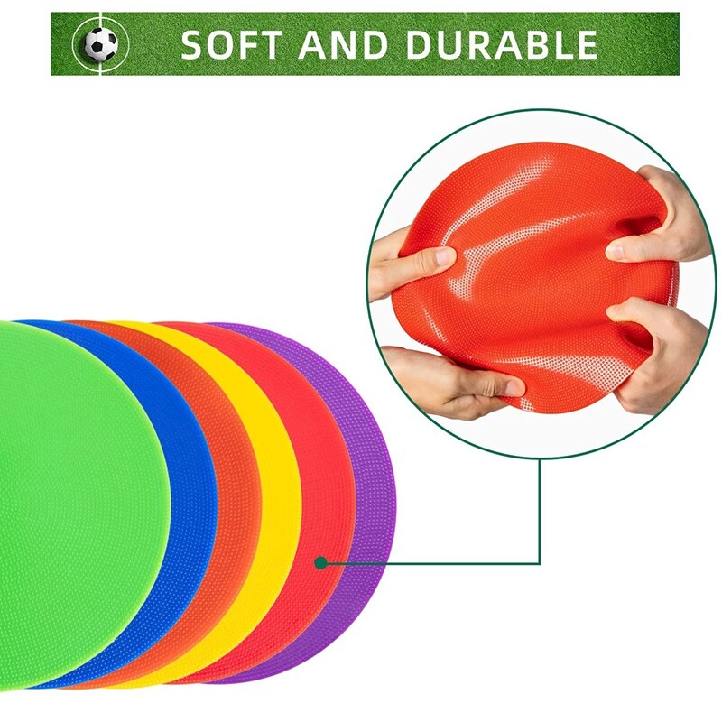 12Pcs Colored Spot Marker Non-Slip Agility Markers Flat Cones Dots for ...