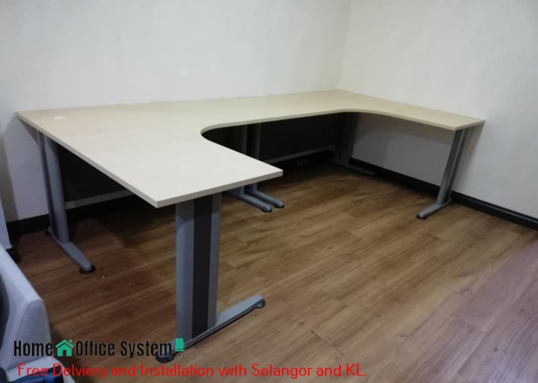 5 X 5 L Shape Office Table with J Metal Leg - Home And Office System ...