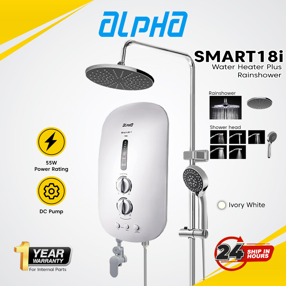 ALPHA WATER HEATER SMART 18i PLUS RAIN-IVORY WHITE | Lazada