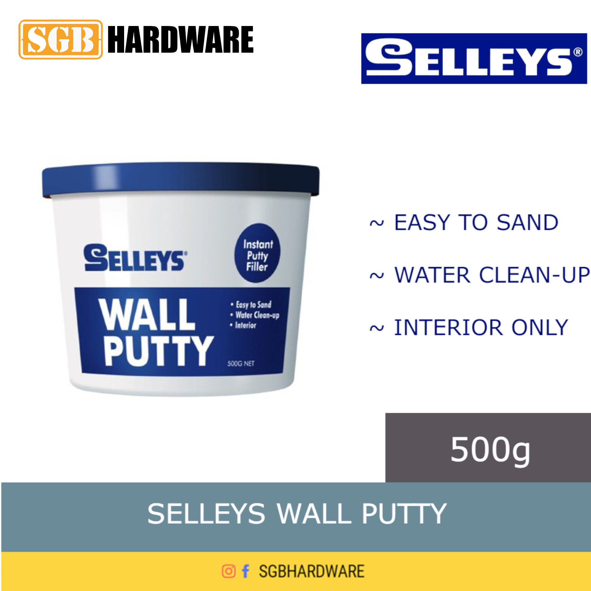 Selleys Wall Putty 500g / Selleys Wood Putty 500g (Natural / Teak ...