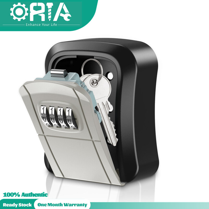 ORIA Key Lock Box,4 Digit Combination Lock Box, Wall Mounted Key Safe ...