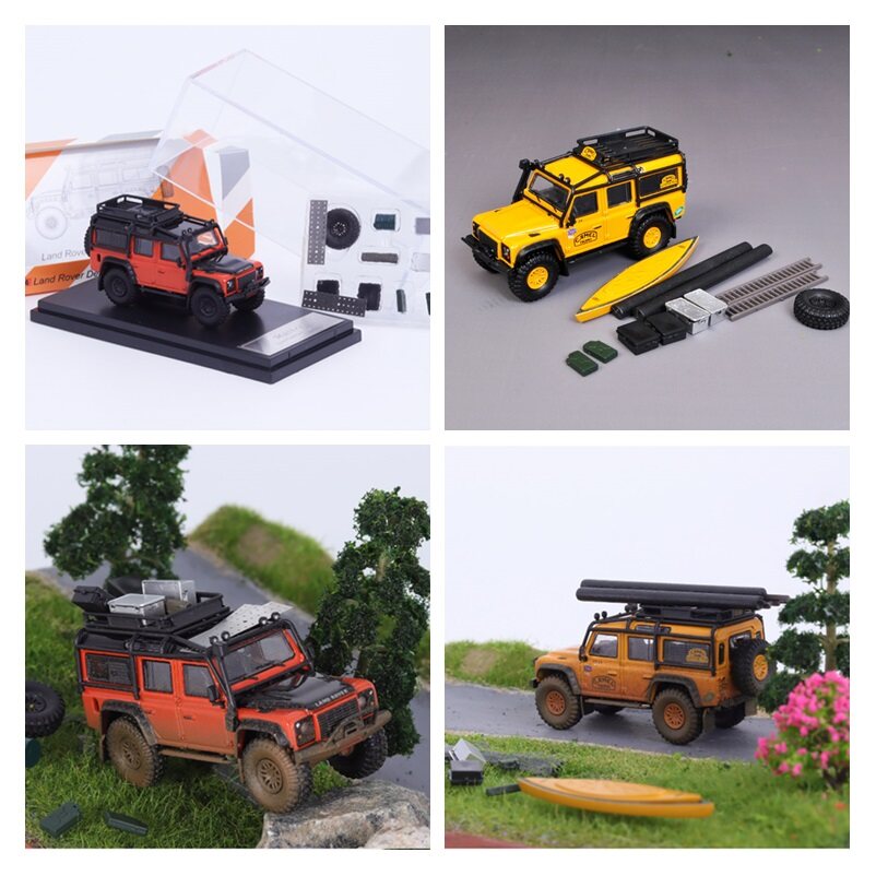 Master 1:64 Land Rover Defender 110สีส้ม/คาเมลสีเหลืองรถโมเดล Diecast ...