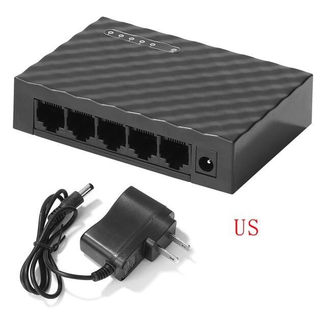4 1000M Gigabit Mini 5 Port Fast Ethernet Network Switch LAN Hub RJ45 ...