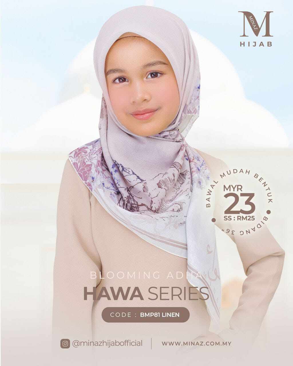 MINAZ HIJAB SALE BLOOMING ADHA SERIES | Lazada
