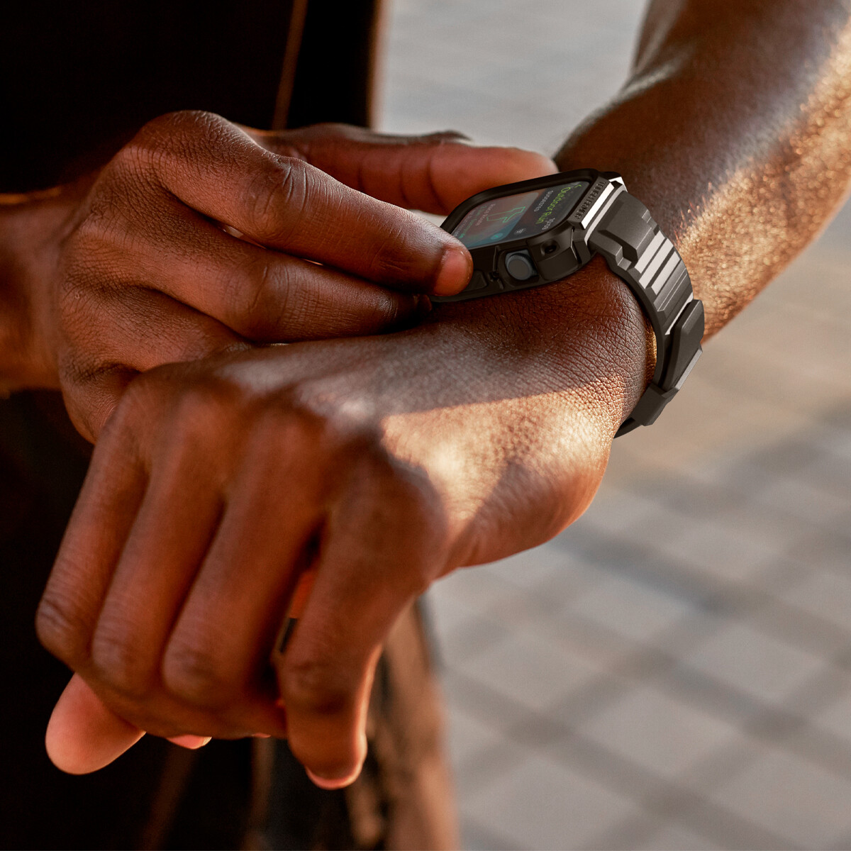 SPIGEN Case Band for Apple Watch 45mm Tough Armor Pro Metal Dual ...