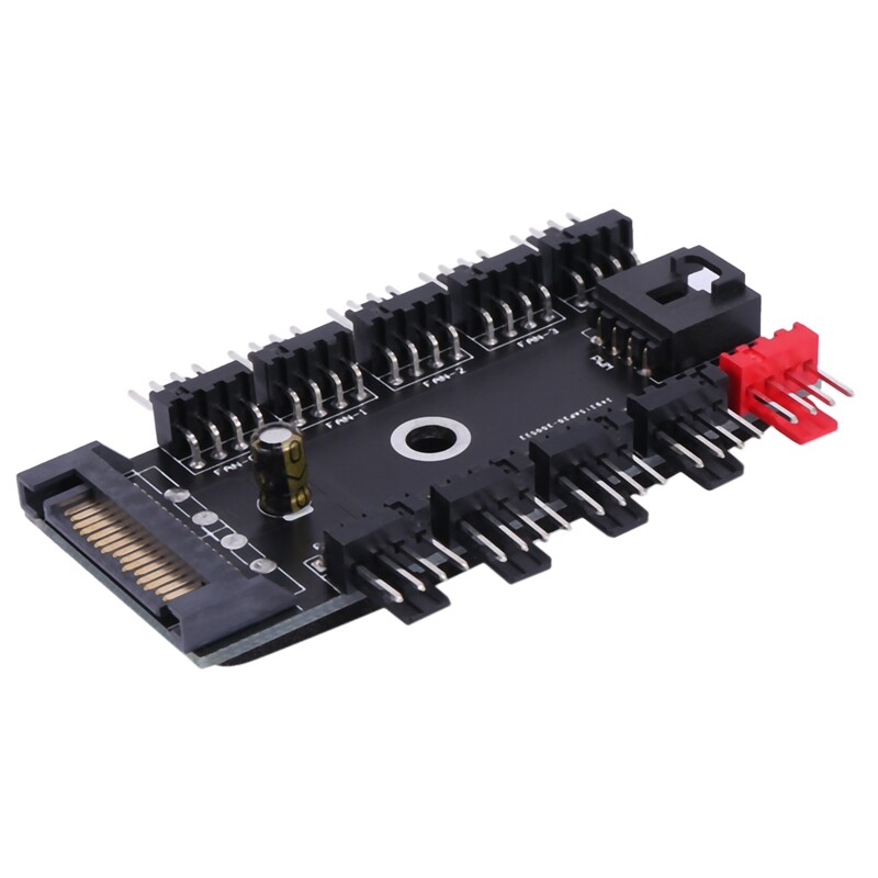 SATA 1 To 10 Way Splitter PWM Cooling Fan Hub 4-Pin 12V Power Socket ...