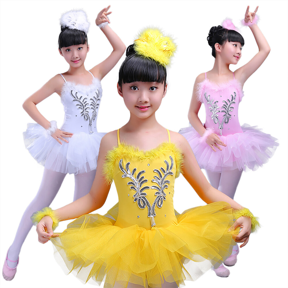 LOLANTA 3-14 Years Kids Girls Little Swan Dance Dress White Ballet Tutu ...