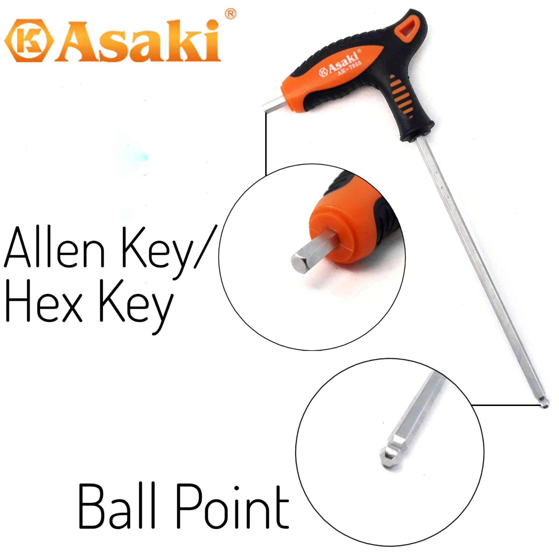 Asaki T-type Ball Point Allen Key | Lazada