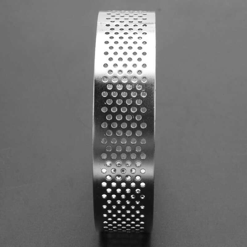 【Ready Stock&COD】24Pcs Circular Stainless Steel Porous Tart Ring Bottom ...