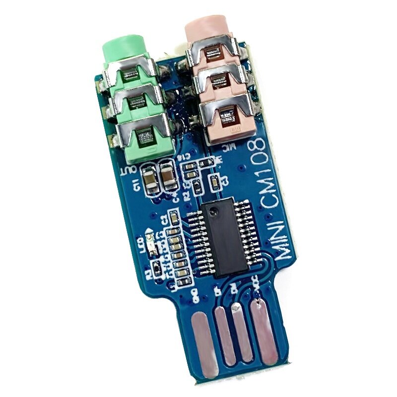 CM108โมดูลการ์ดเสียงยูเอสบีฟรีคนขับสำหรับคอมพิวเตอร์แล็ปท็อปการ์ดเสียงภายนอกชิปบอร์ดกับแจ็ค ...