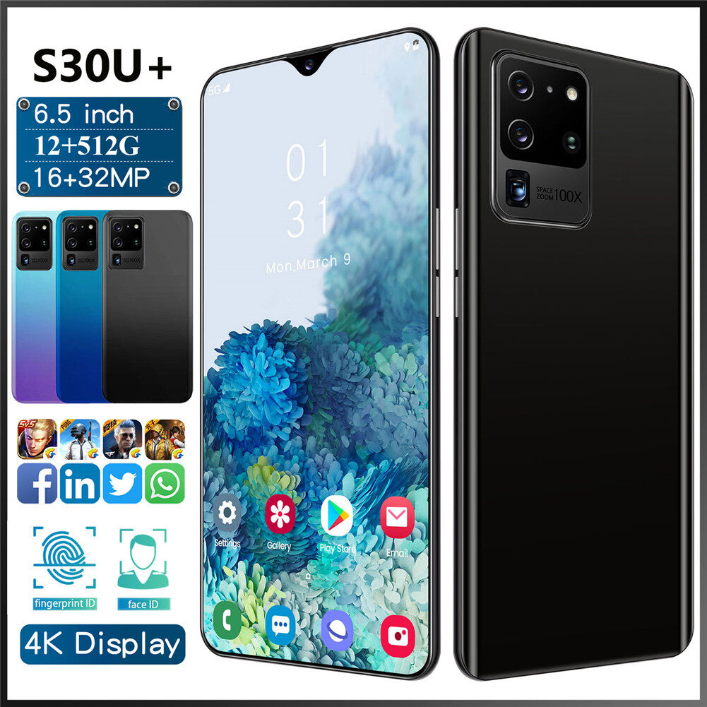 S30u + 6.5 นิ้วมาร์ทโฟน 12GB RAM + 512GB ROMจดจำใบหน้าได้อย่างรวดเร็ว ...