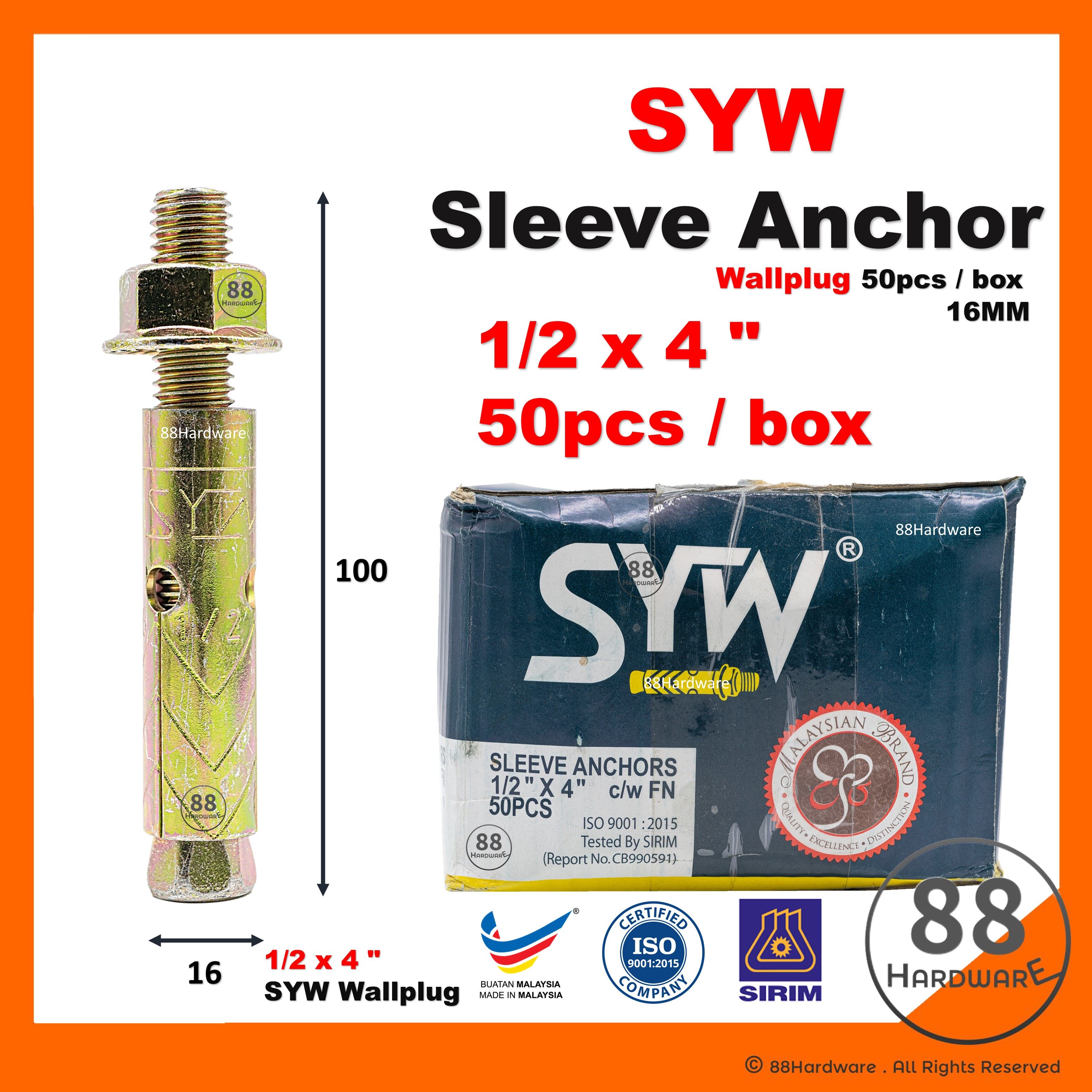  16MM 1 2 X 4 1 2 X 5 SYW Wall Plug Wall Plug Besi 10mm Wall