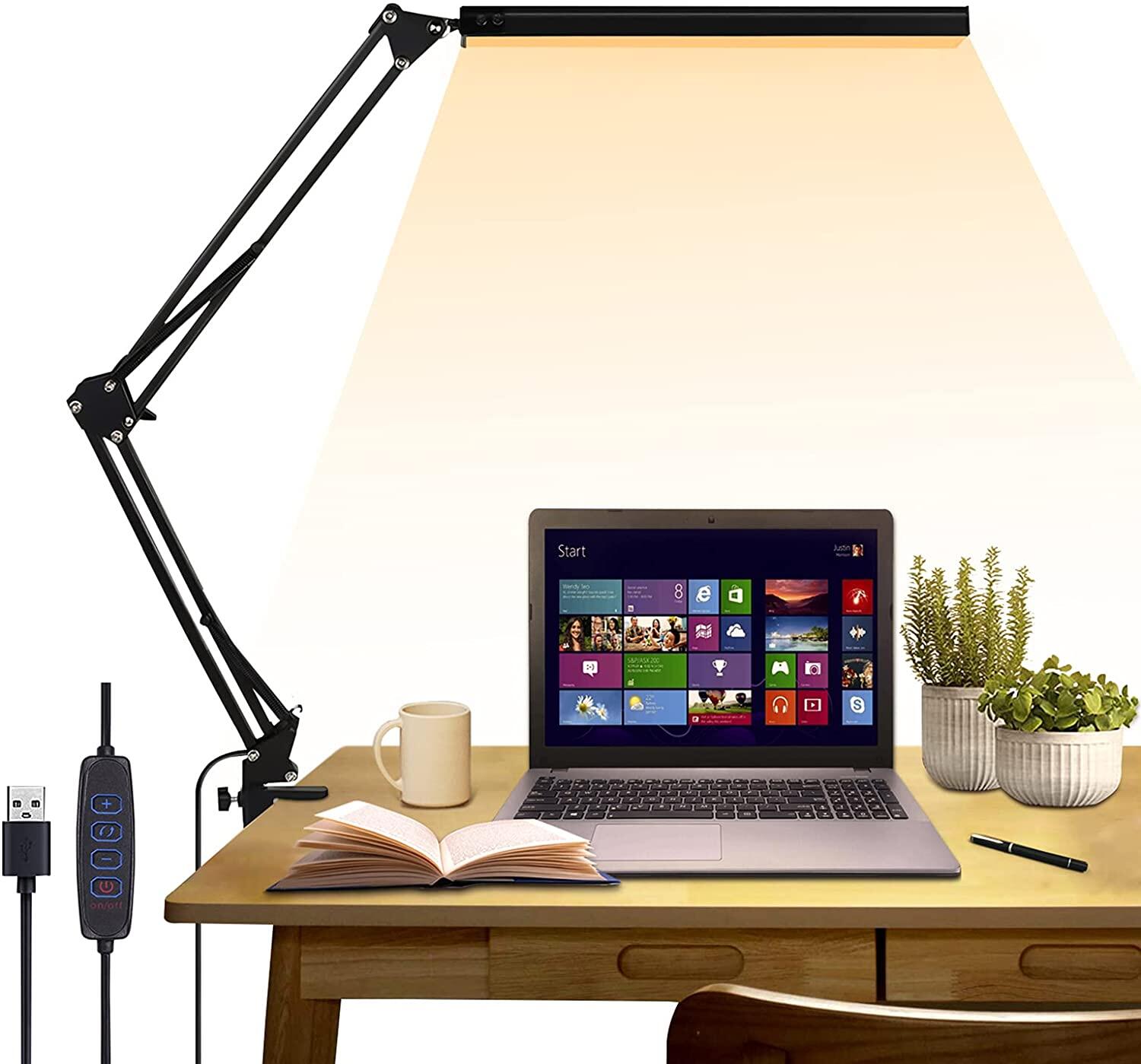 Seville LED Desk Lamp Swing Arm Desk Lamp with Clamp Adjustable Eye ...