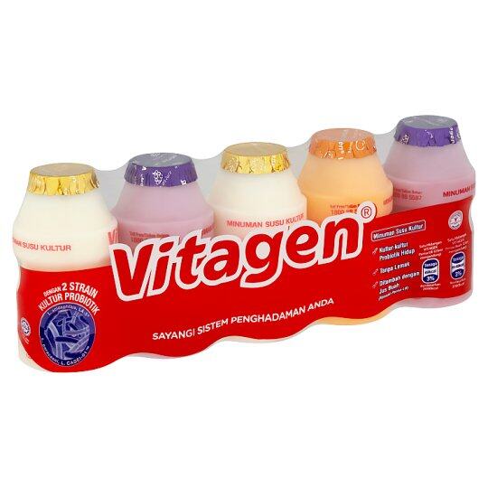 Vitagen Regular Assorted Cultured Milk Drink ( 1 row x 5 bottles x ...