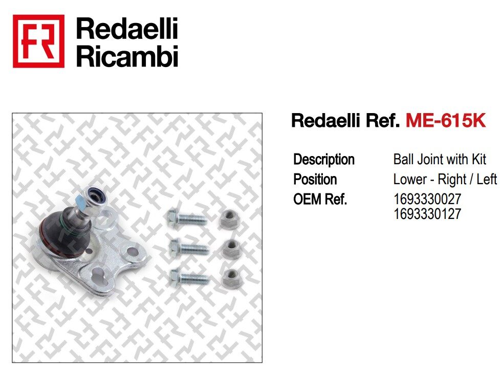 Mercedes W169 W245 Lower Ball Joint with Kit 1693330027 1693330127 ...