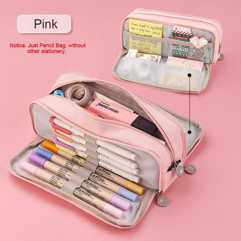 LORDWEY Large Capacity Double-Sided Pencil Case in Macaron Colors ...