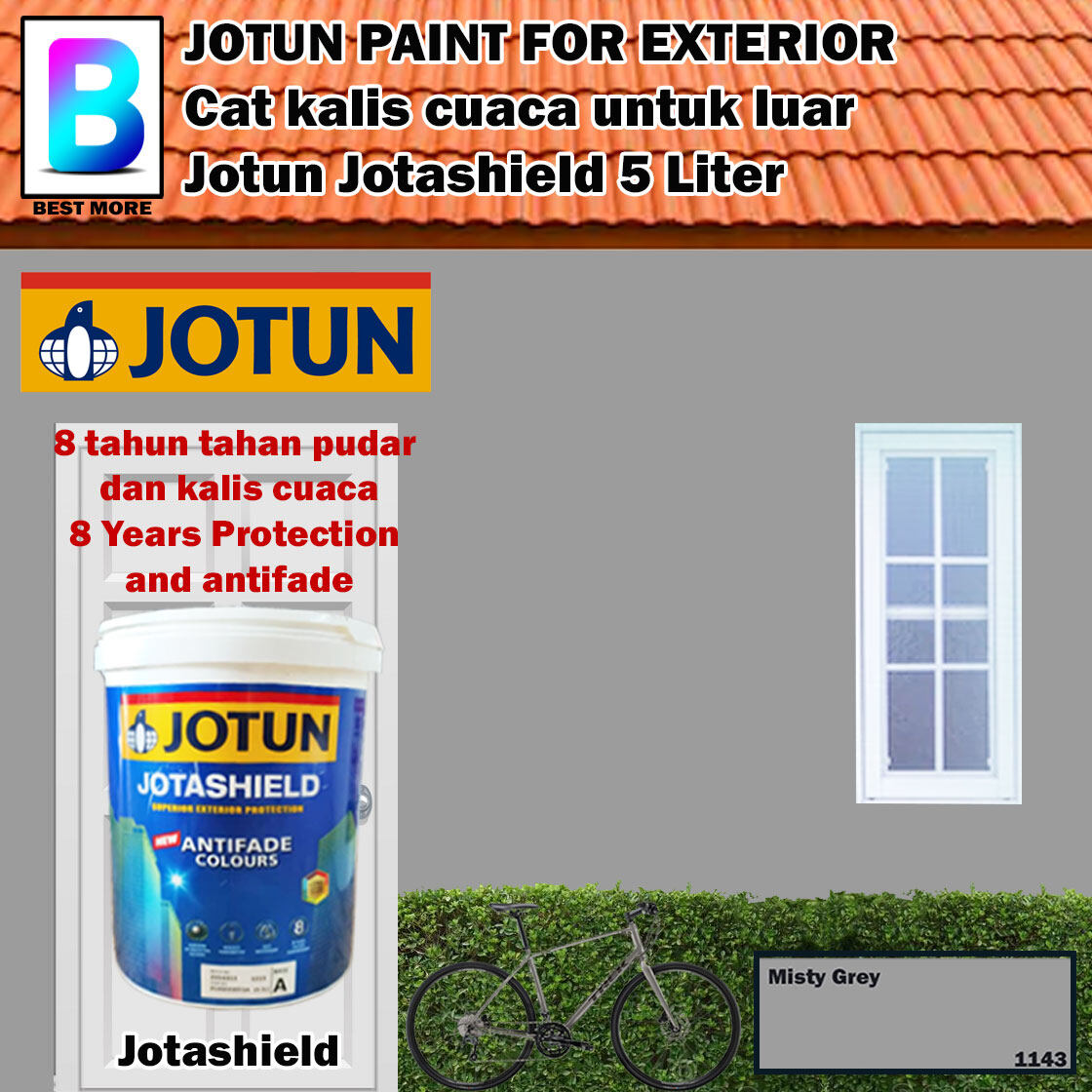 Jotun Jotashield Paint 5 Liter Misty Grey 1143 / Brushed Granite 3230 ... Jotun Jotashield Paint 5 Liter Misty Grey 1143 / Brushed Granite 3230 ...