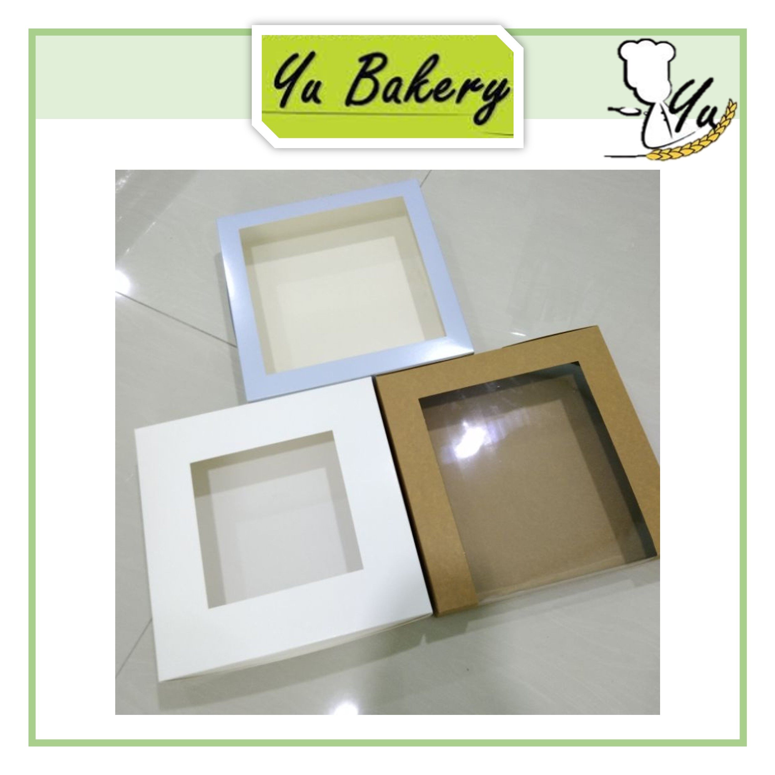 10 pcs Cake Box With Window Tart Biscuit Kotak Kuih Talam Tingkap Kek ...