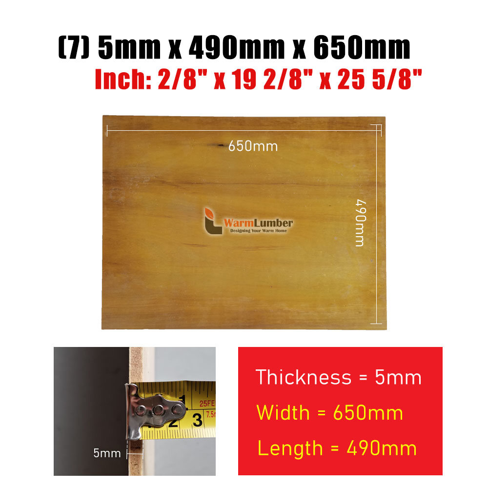 WARMLUMBER 5mm Ply Wood DIY Plywood Sheet Home Self DIY Wooden Plywood ...
