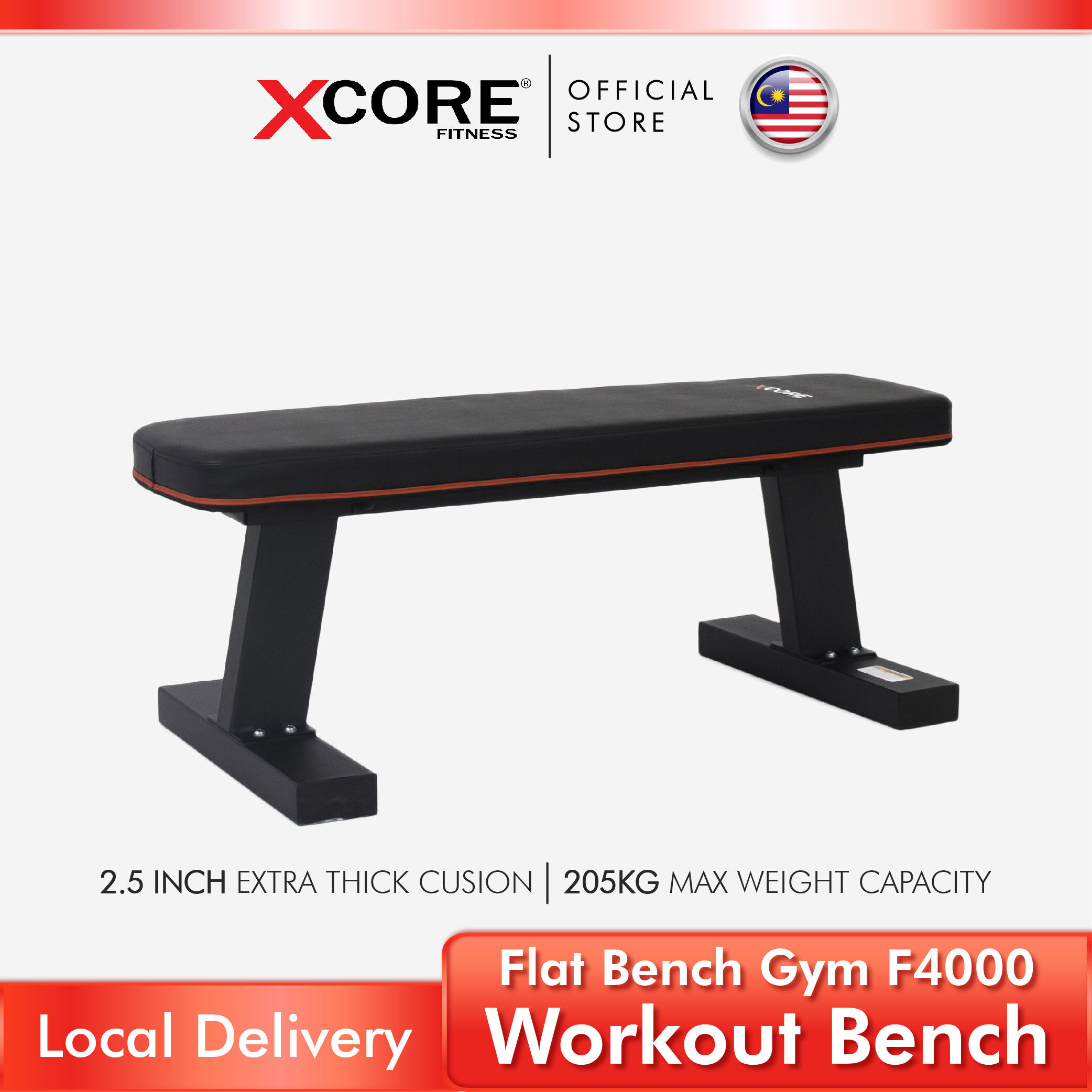 XCORE Flat Bench Workout Bench Gym Fitness Bench F4000 | Lazada