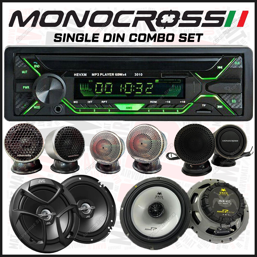 🔥 Monocross Single Din Player Combo Set 🔥 Car Stereo Radio Audio Single ...