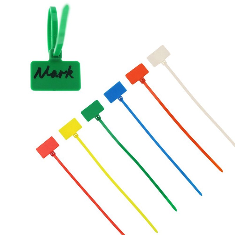 250 Pcs 7Colors Nylon Cable Marker Ties Self-Locking Cord Write on ...