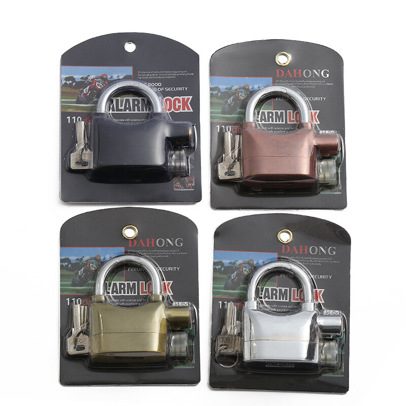 Alarm Padlock For Door Motor Bike Car 110db Anti-Theft Security Lock ...
