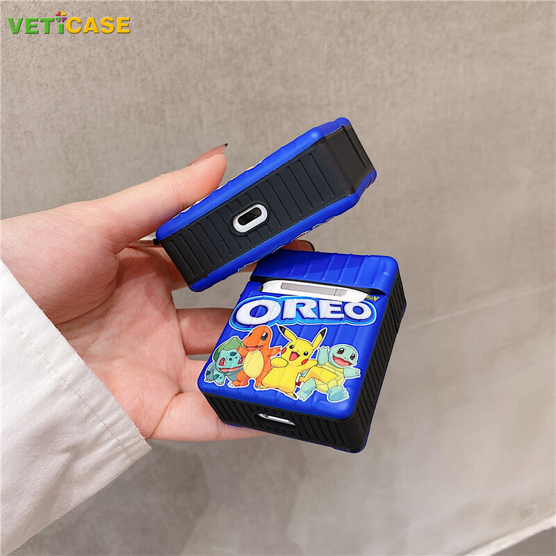 Ốp Tai Nghe Hoạt Hình Poke Mon Pikachu Oreo Hình Vuông Cho Apple ...