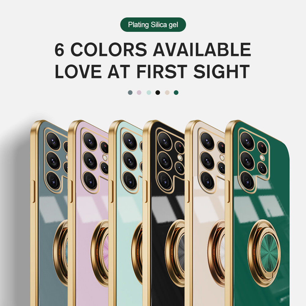 สำหรับ Samsung Galaxy S22 Ultra Case 6D ชุบกันกระแทก Soft Cover ...
