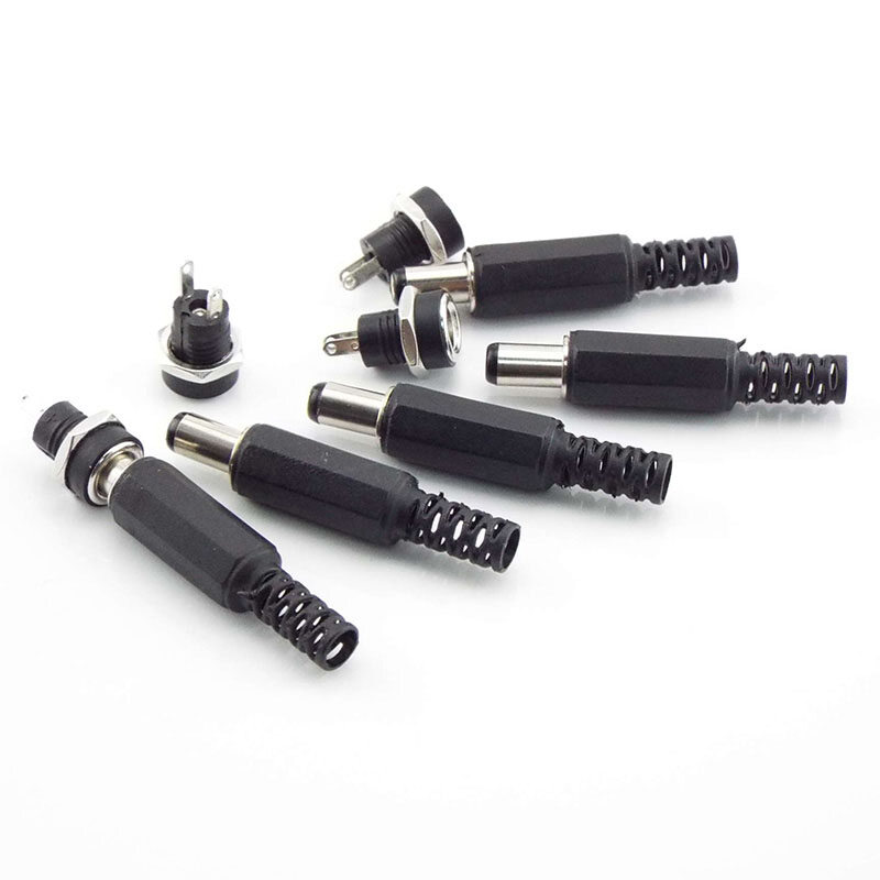 12V 5.5 x 2.1mm DC Male Plugs DC022 DC 099 Power Socket Female Jack ...