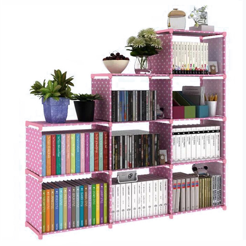 Double-row Multi-layer Functional Bookshelf Simple bookcase floor shelf ...