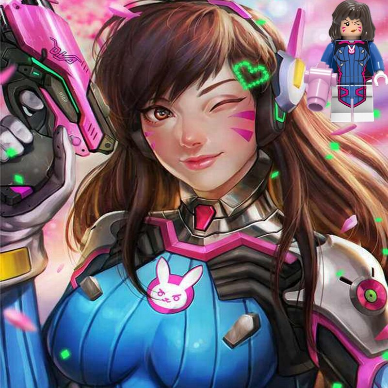 Overwatch DVA ของขวัญวันเกิดการศึกษาของเล่นสำหรับเด็ก DIY อาคารบล็อก ...