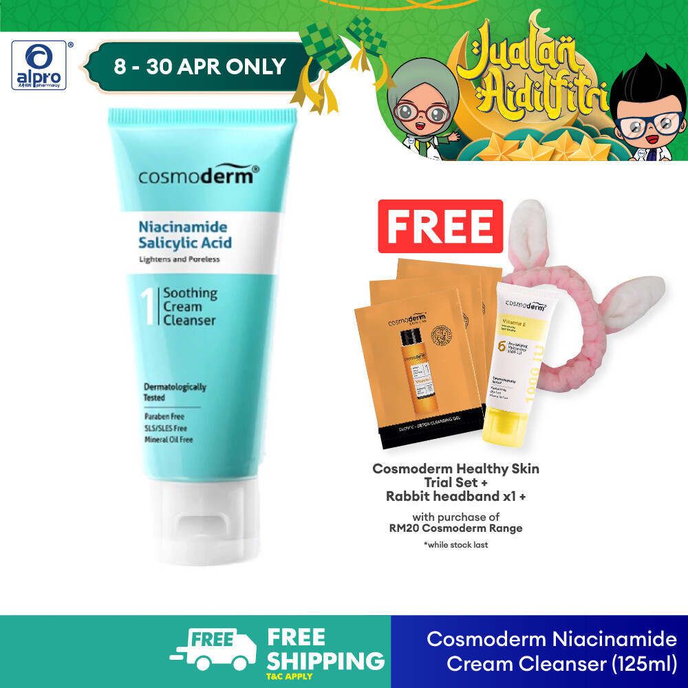 Alpro Pharmacy Cosmoderm Niacinamide Soothing Cream Cleanser 125mL | Lazada