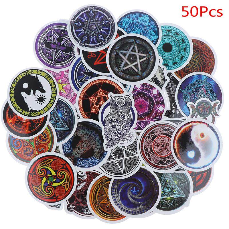 50PCS Magic Tatoo Symbols Amulet Stickers For Motorcycle Luggage ...