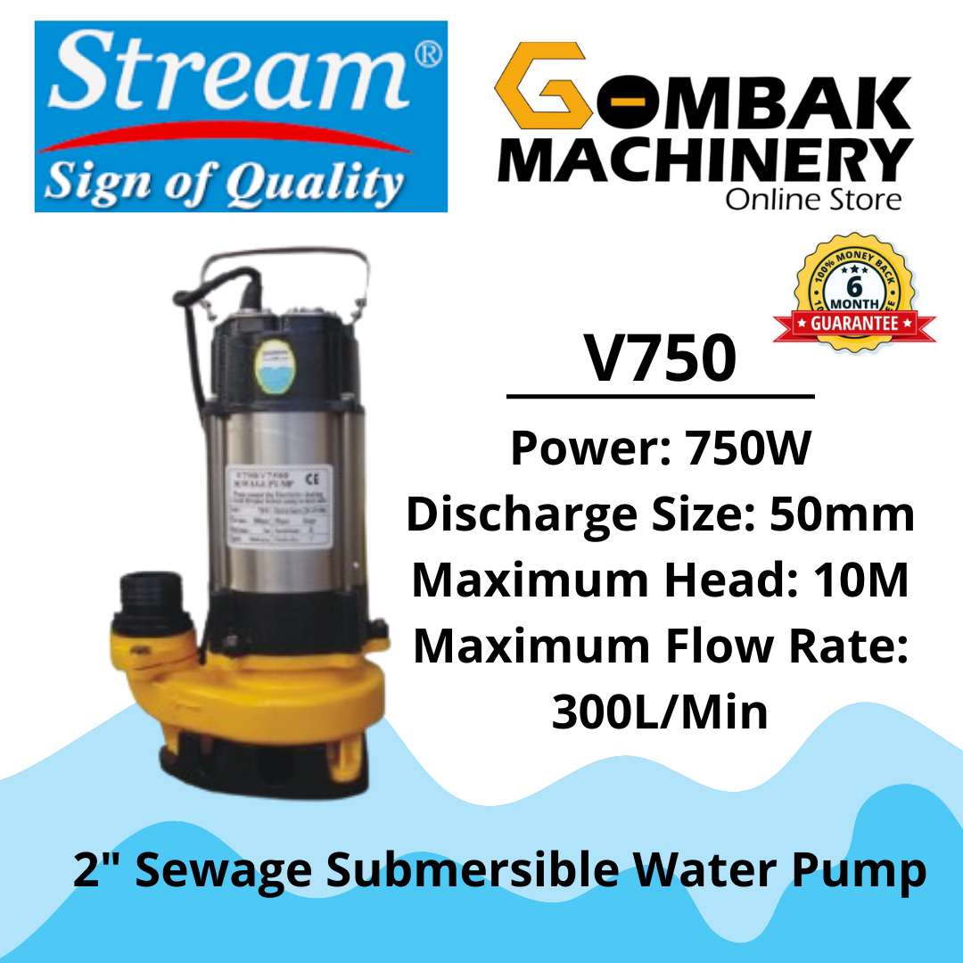 STREAM/LINZMAX V750 2" 750W Stainless Steel Submersible Water Pump | Lazada